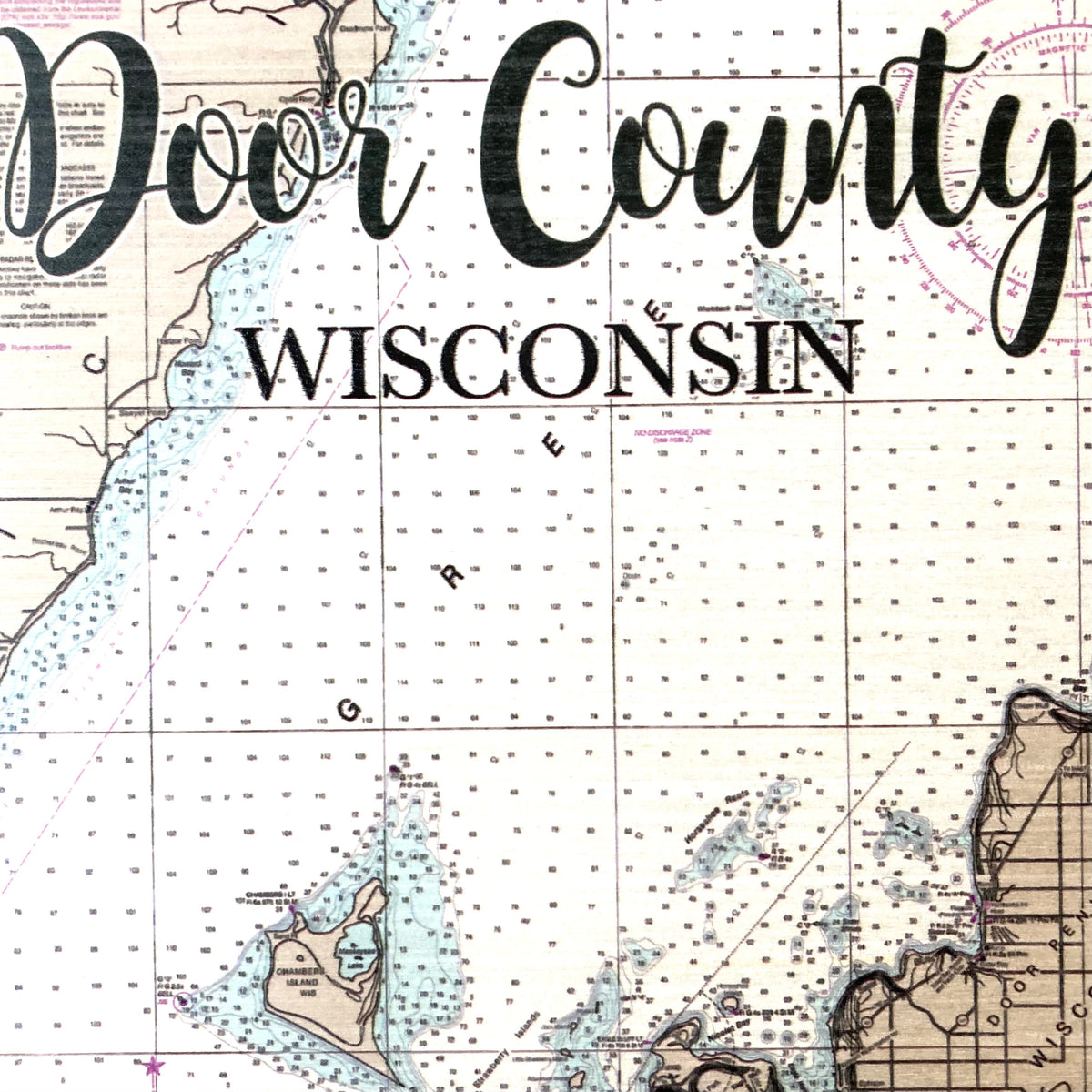 Door County Wooden Map Sign – DENN
